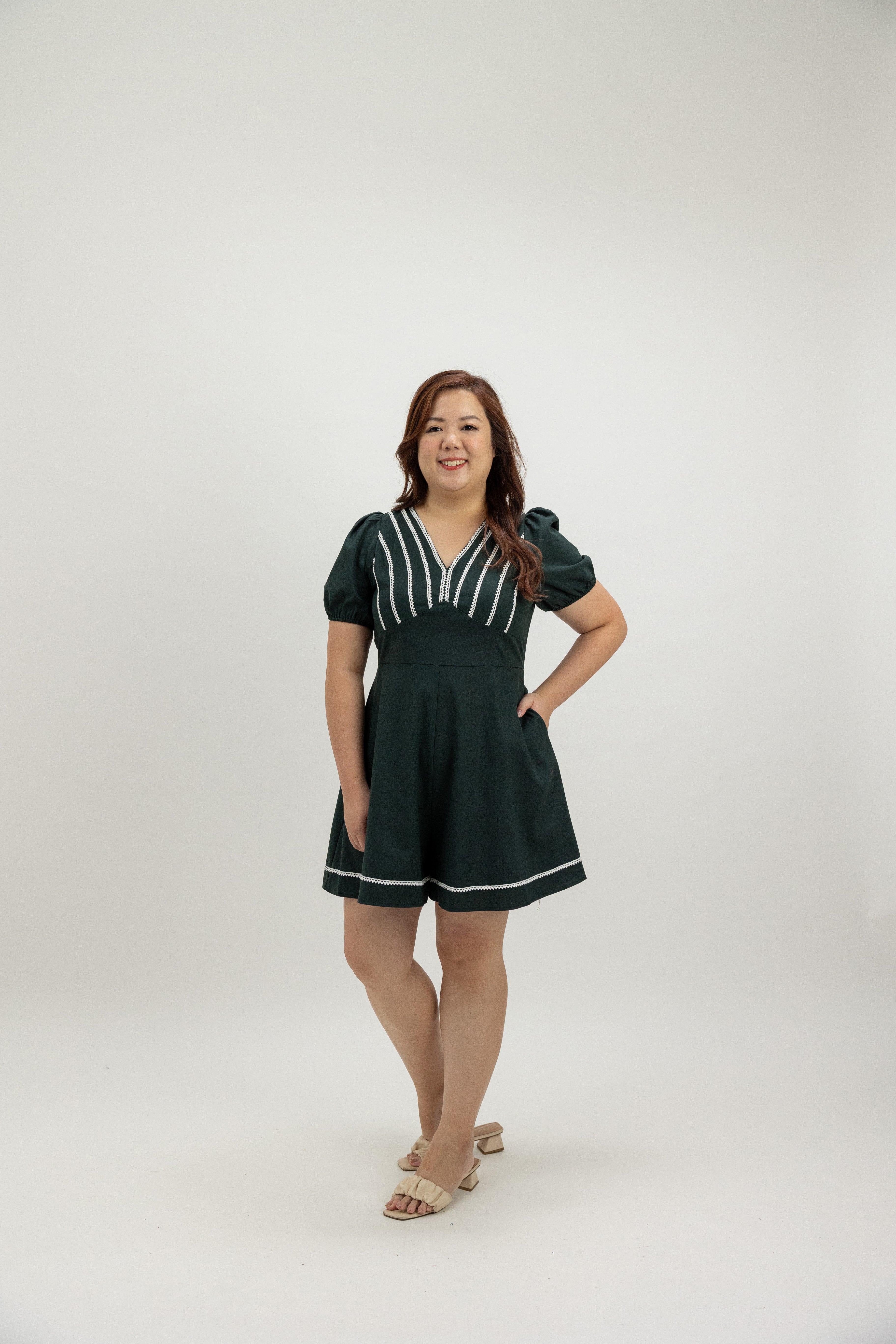 Contour Stitch Romper (Forest Green ) – ELTWINE